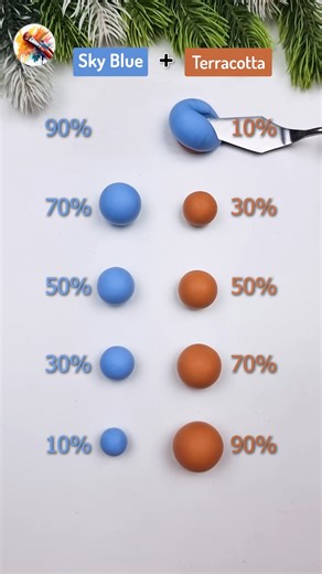 2.7K views · 15 reactions | Sky Blue Vs Terracotta Satisfying color mixing clay Ep 749 #colorixing #clay #colors #shorts | Painting Concept | Facebook
