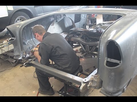 Part 8 of MetalWorks ProTouring 1955 Chevy build. Rear panel rust repair in fabrication shop.