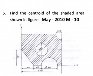 Find the centroid of the shaded area shown in figure. May - \ma... | Filo