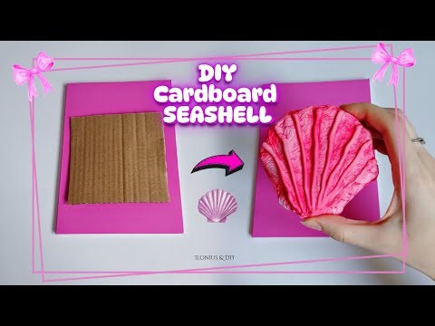 EASY Cardboard SEASHELL Tutorial FOR Your ROOM Wall | Home Decor DIY