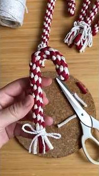 Egyszerű cukorpálca avagy candy cane készítés lépésről lépésre makramé technikával