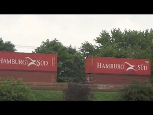 CSX Double Stack Train Westbound on Elevated Tracks
