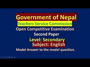 shikshak sewa ayog/Tsc preparation class/second paper English