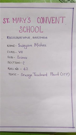 Science Project 👍 Sewage Treatment Plant #stmary #project #portfolio