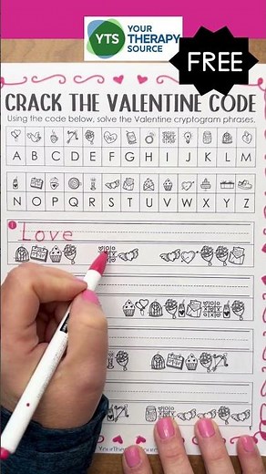 Crack the code valentine Cryptogram Puzzle