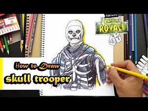 How To Draw skull trooper Fortnite | BATTLE ROYAL | (Art Tutorial )(step by step)