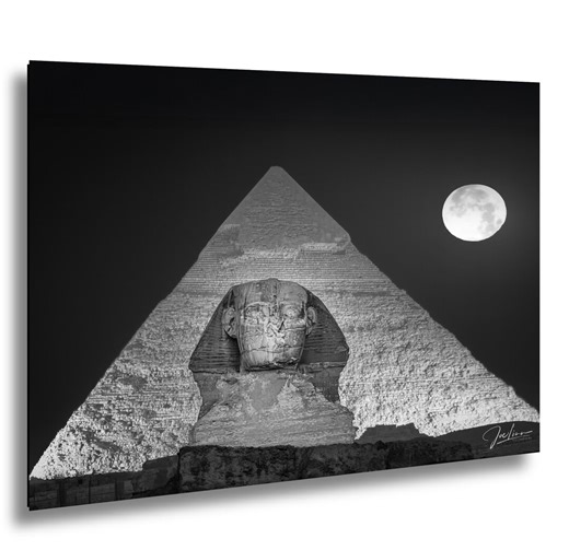 Sphinx Pyramid and Moon Wall Art - Desert Dawn on the Giza Plateau - Etsy