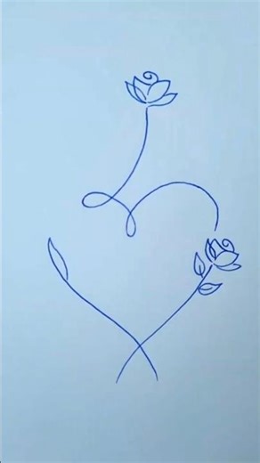 How to Draw Heart & Flowers with a Special Technique! ✨Tutorial✨ #drawing #art #sketch