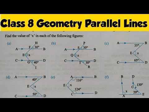 Class 8 Geometry Parallel Lines Exercise | Geometry Class 8 | Find The Value of angles