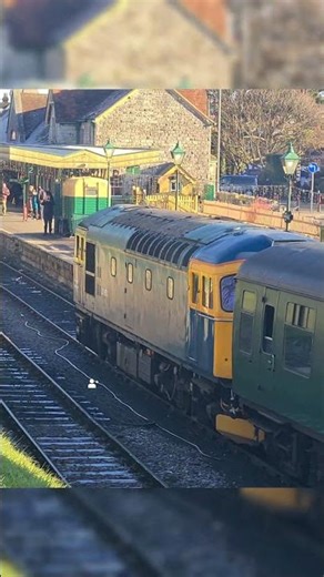 Diesel class 33 train entering Swanage