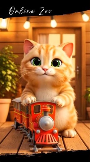 😹🚂 Funny 3D Cats Ride a Toy Train – The Cutest Adventure Ever!