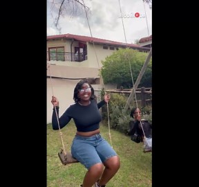 Swinging with kids ends in embarrassment after a fall from the swing