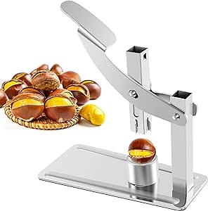 Chestnut Clip Nut Cracker, Heavy Duty Chestnut Opener with Non-Slip Handle, Stainless Steel Chestnut Peeler Kitchen Tools for Nut Walnut Chestnut