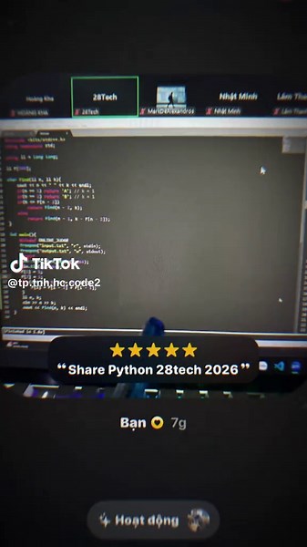 Mới học lập trình học Python 28tech thì quá ngon rồi ai học nhắn mình share choo nè 😊😊😊#28tech #python