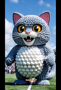 “Cat Mascot Explodes into Foam Balls & Dancing Ostrich Appears! 🐱💥🦩✨”