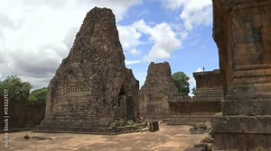 a brick tower of pre rup temple near angkor wat, cambodia