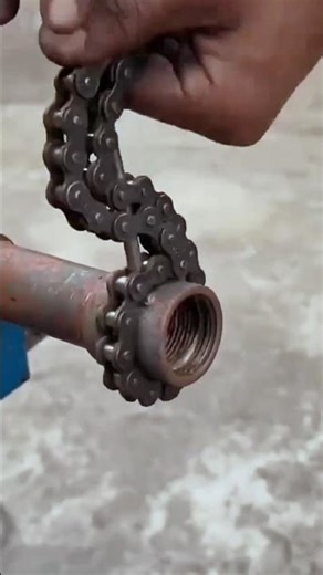 Easy Way to Remove Pipe Cap Using Old Chain & Screwdriver | Simple DIY Plumbing Trick 👍 #shorts