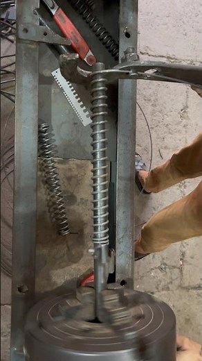 Simple Iron Spring Making on Lathe Machine | Handcrafted Metal Spring Sample #shorts