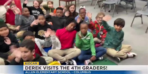 Derek Visits the 4th Graders at Allen Elementary School in Columbus!