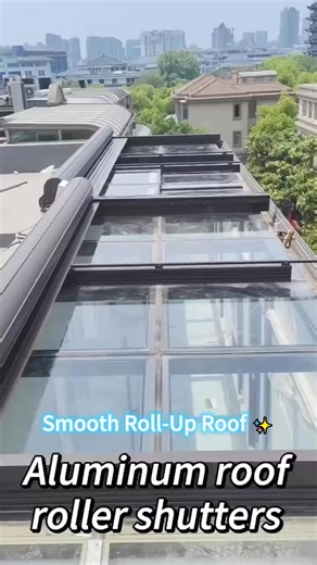 Who says functional building materials can't be efficient and stylish? Take a close look at this roll-up roof! The track slides smoothly without any jamming, and the opening/closing process is almost silent—far better than traditional sliding roofs. With one-click remote control, it only takes a few seconds to fully open or close. Let the sunshine in on sunny days, and keep the rain out on rainy days. It also features excellent wind resistance, staying stable even in typhoon weather. Custom size