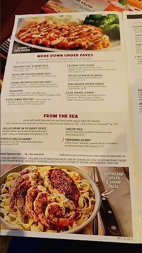 Outback Steakhouse Menu