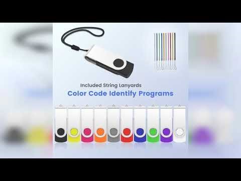 Review: ABLAZE 64GB Flash Drive 10 Pack, USB 2.0 Memory Stick with Lanyards Swivel Thumb Drive...