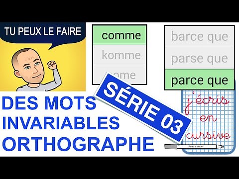 Dictée à choix multiples : mots invariables série 03 CE1 CE2 CM1