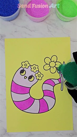 Cute Worm Sand Art 🌼💜