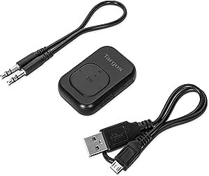 Targus Wireless Bluetooth Audio Adapter, Black - Wireless Adapter Connects to Non-Bluetooth Devices, Up to 2 Devices Simultaneously (ACA973GL)