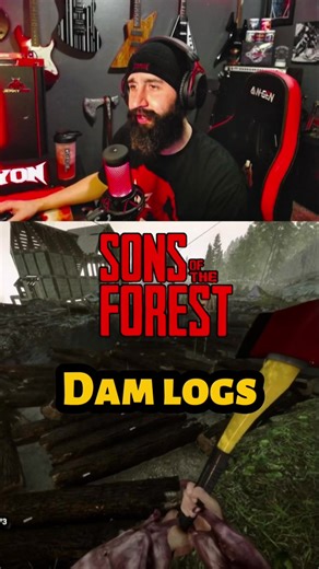 Sons Of The Forest gameplay. Using the dam build to collect logs and building up my defensive wall. Feel free to drop a follow for more builds in this survival game. #sonsoftheforest #survivalgame #basebuilding #gameplay #gaming