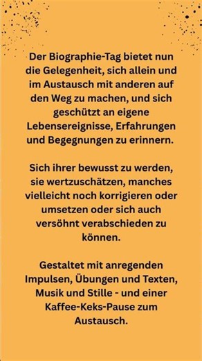 Meiner Lebensgeschichte auf der Spur ✍️✨21. Biographietag – ein biographischer Rück- & Ausblick