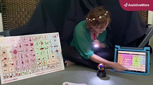 2.6K views · 36 reactions | Amanda shares another fun activity today with torches and flashlights! Watch as she models on Proloquo2Go during the activity. | AssistiveWare | Facebook