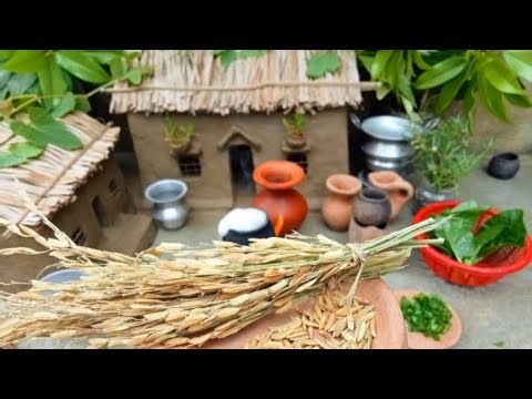 Miniature cooking fresh rice and vegetables with aloo recipe #minicooking