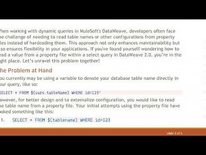 How to Read Values from a Property File in a Select Query in DW 2