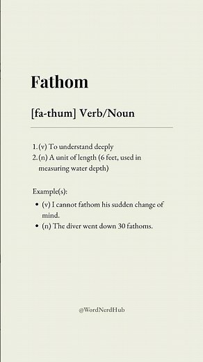 Fathom Meaning • Daily English Word