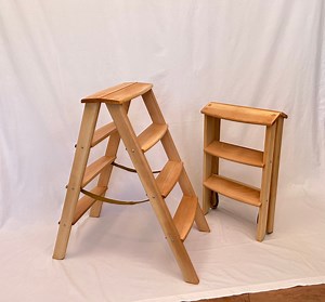 A Wooden Folding Ladder Made of Oak for Home,kitchen,flower Stand and Interior in 2 Sizes 3/4 Steps60/80cm High(23,6/31.4inсh). Step Ladder. - Etsy
