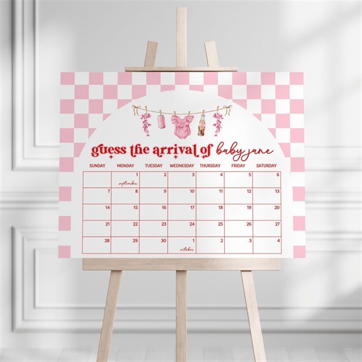 Jeu de calendrier de date d'échéance She's ready to pop baby shower (téléchargement numérique) - BS71B - Etsy France