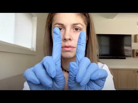 ASMR Cardiac Exam EKG monitoring (peripheral vision test, cranial exam, follow the light 💡 )