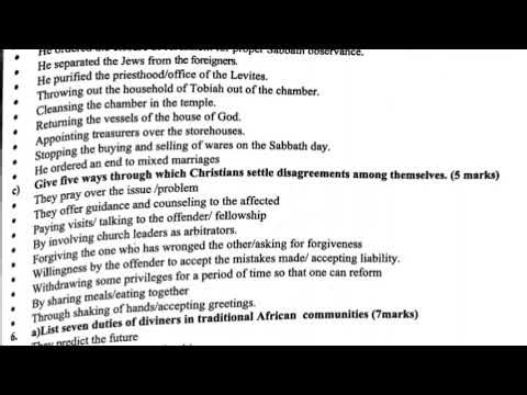 KCSE revision CRE paper 1 and paper 2 questions and answers | revision 41