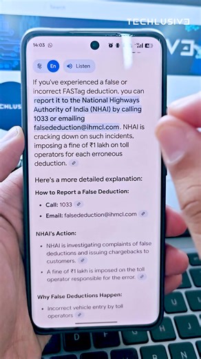 21K views · 185 reactions | Wrong #toll deducted on your fastag? Here's how to get your money back . #technology #NHAI #highway #tips | Techlusive | Facebook