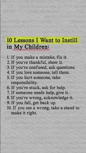 10 Life Lessons to Raise Strong Kids