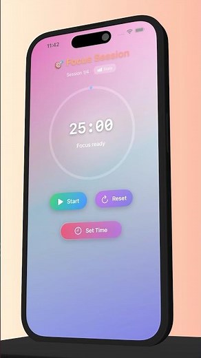 SwiftUl Pomodoro Timer-Animated Focus & Breaks (withStats) 🔥🔥