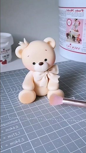 teddy bear fondant tutorial caketopper #cakeart #оформленияторта #тортдекор #fondant #мишкаизмастики