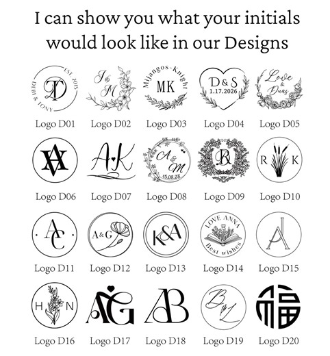 Custom Initials Logo Wax Seal Stamp, Wedding Wax Seal Kit, Business Logo Wax Stamp Kit, Personalized Letter Wax Seal Stamp Set for Gifts - Etsy