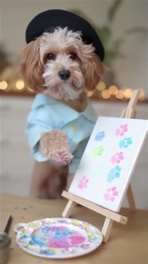 Miniature Cavapoo Paints You, Accepts Treat Tips