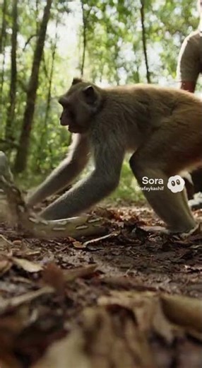 Python Strikes Hiker — But a Lightning-Fast Monkey Saves Him in Seconds!