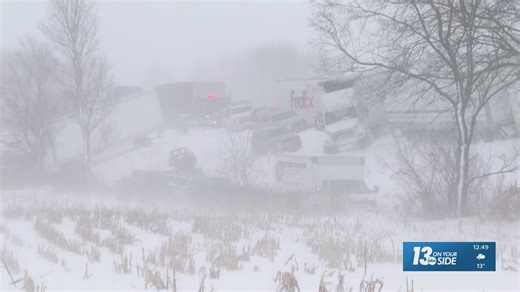 Vehicles, semi trucks slide off I-196 in 100+ car pileup