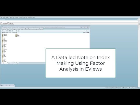 A Detailed Note of Index Making Using Factor Analysis in EViews