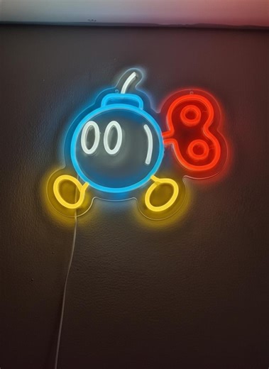 Bob-omb LED Neon Light Sign | Mario Wall Art | Gaming Room Decor - Etsy New Zealand