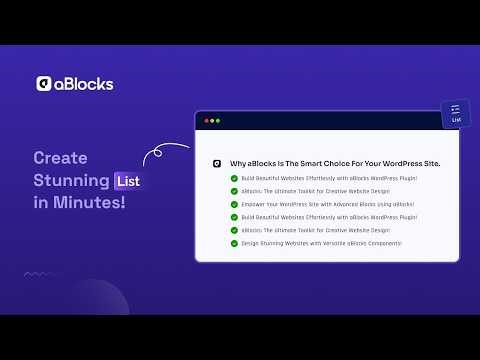 Create Stylish and Organized Lists with aBlocks List Block!